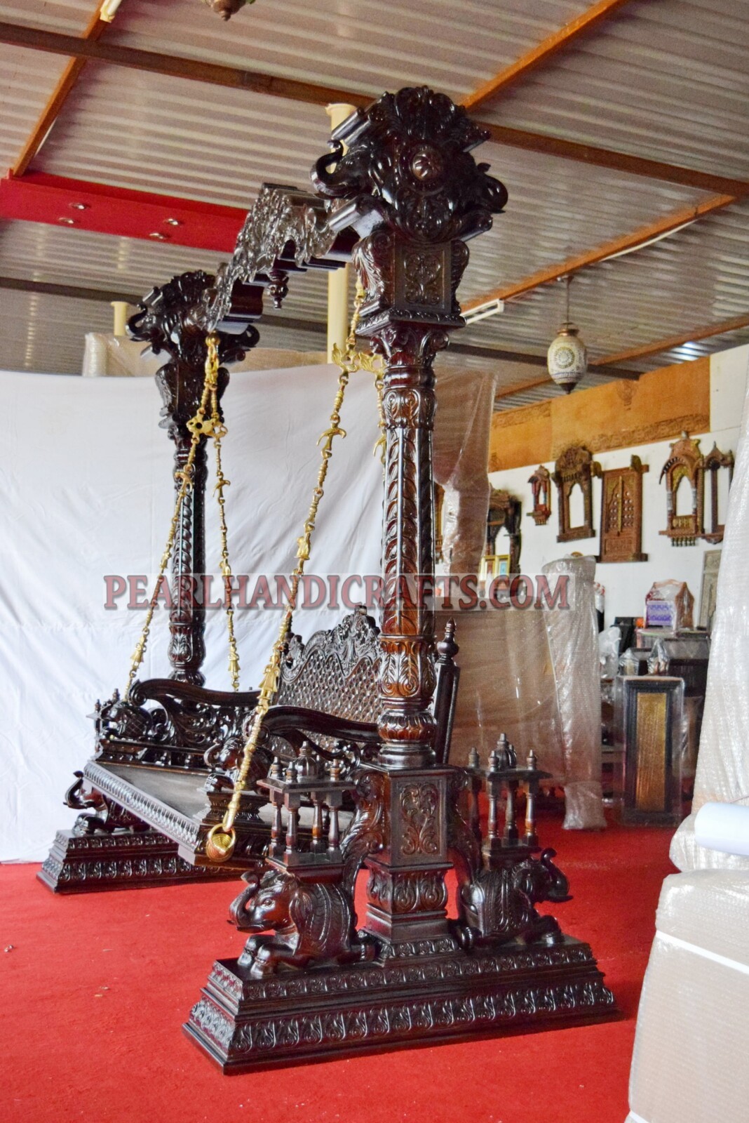 Double Seated Elephant Swing 058 - Pearl Handicrafts